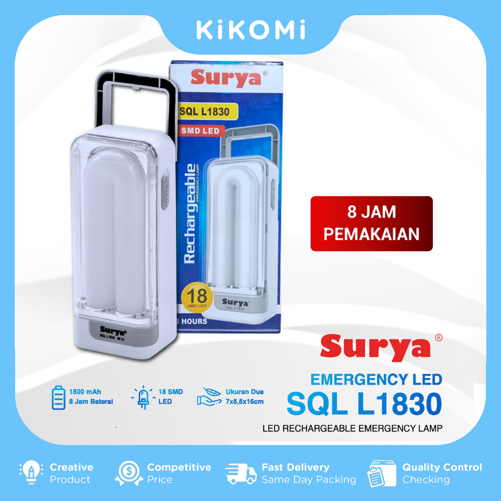 Jual Surya Lampu Senter Emergency LED SQL L1830 Rechargeable Cahaya ...