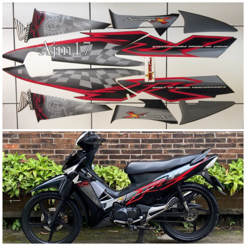 Jual STIKER STRIPING MOTOR SUPRA X 125 R 2008 HITAM | Shopee Indonesia