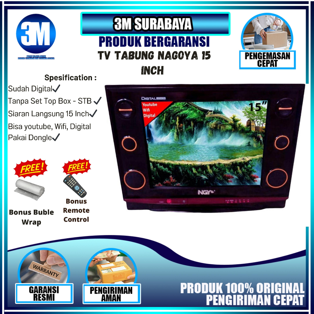 Jual TV DIGITAL YOUTUBE DAN WIFI CRT 15 INCH SIARAN DIGITAL SF-1588 ...