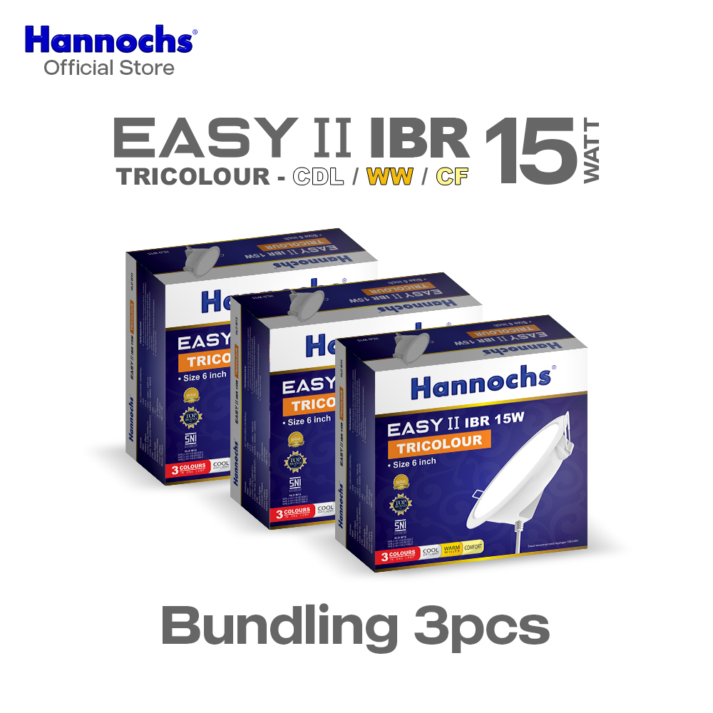Jual Hannochs Lampu Downlight LED EASY II 15W IBR isi 3pcs Tricolour ...