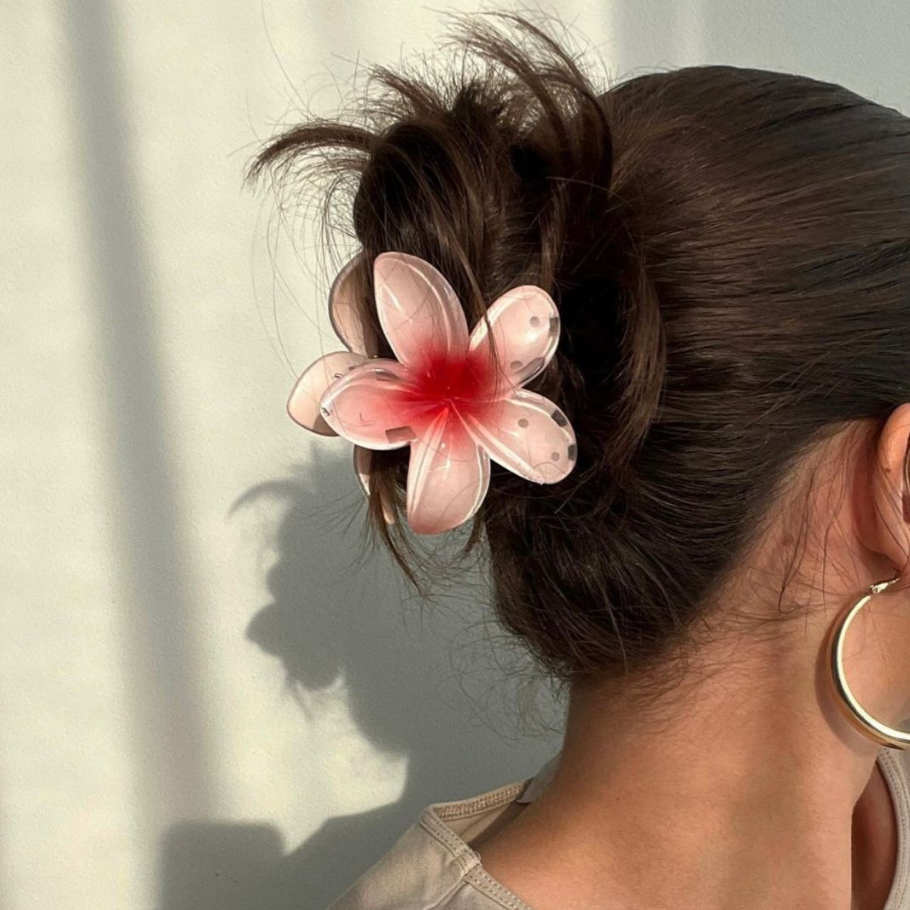 Jual PREMIUM Jepit Rambut Plumeria Bunga Kamboja Warna Soft Ukuran 8cm ...