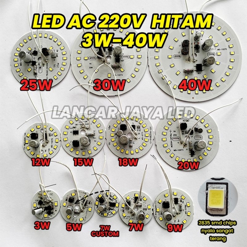 Jual PROMO LIVE!!! LED AC ( HITAM ) 3w-40w ~Lancar Jaya Led~ | Shopee ...