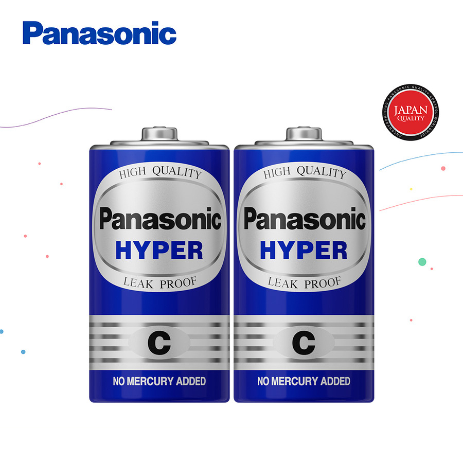 Jual Baterai Panasonic HYPER Tipe C Tanggung 1.5V UM-2U Battery Isi 2 ...
