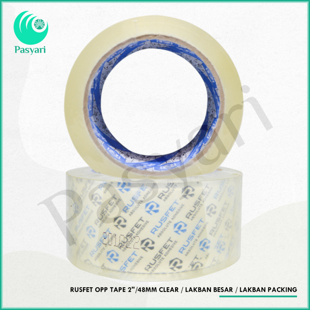 Jual RUSFET OPP TAPE 2"/48MM CLEAR / LAKBAN BESAR / LAKBAN PACKING ...