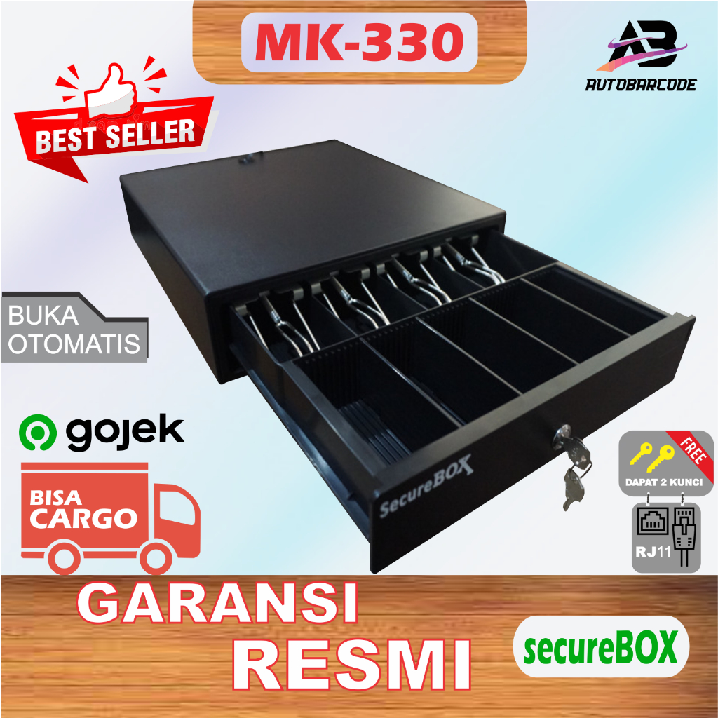 Jual Cash Drawer Mini Securebox MK330 Laci Uang Kasir Support RJ 11 ...
