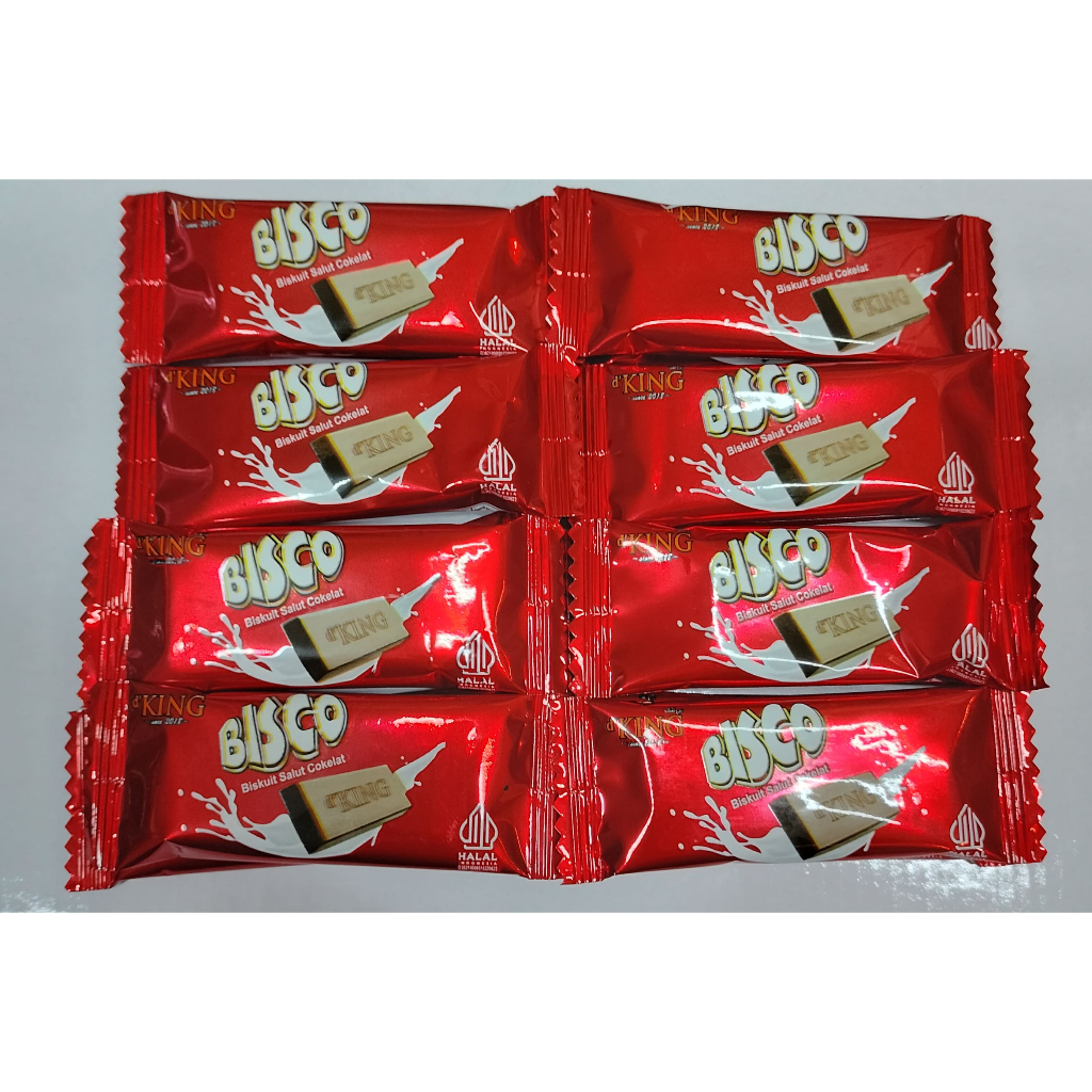 Jual Cokelat Batangan Bisco Biskuit Salut Coklat d'King 1 Pack isi ...