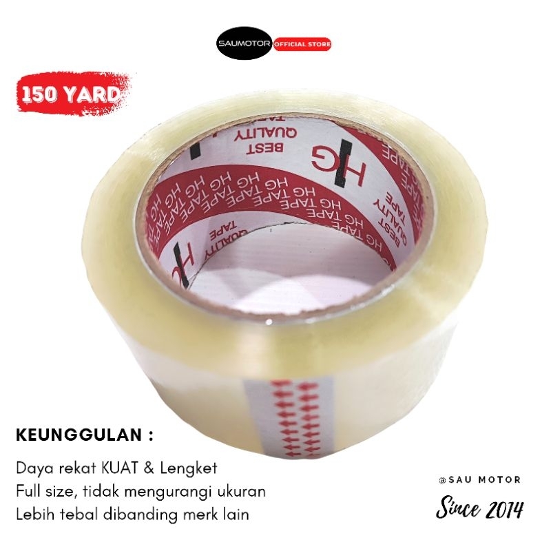 Jual Saumotor Lakban bening Tebal Lebar 50 mm Panjang 150 Yard kualitas ...