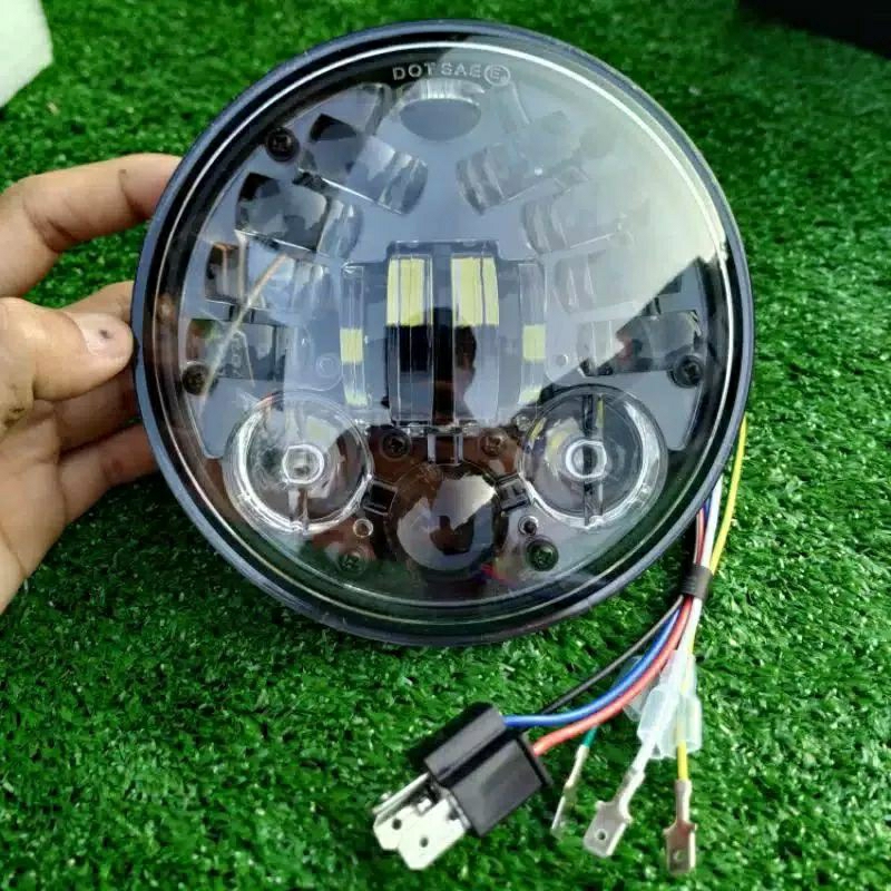 Jual lampu LED daymaker 16 led/5, 7 inc CB MP GL lampu jauh dekat ...