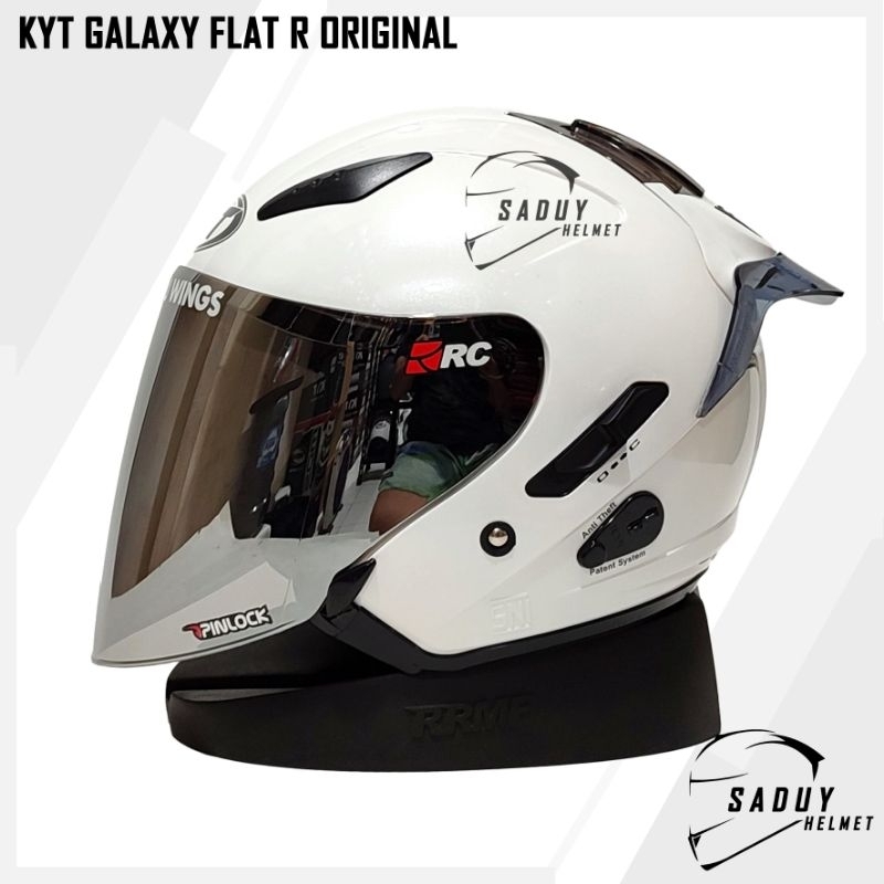 Jual KYT GALAXY FLAT R WHITE - HELM GALAXY PUTIH PAKET GANTENG VISOR VENOM SILVER - SPOILER ...