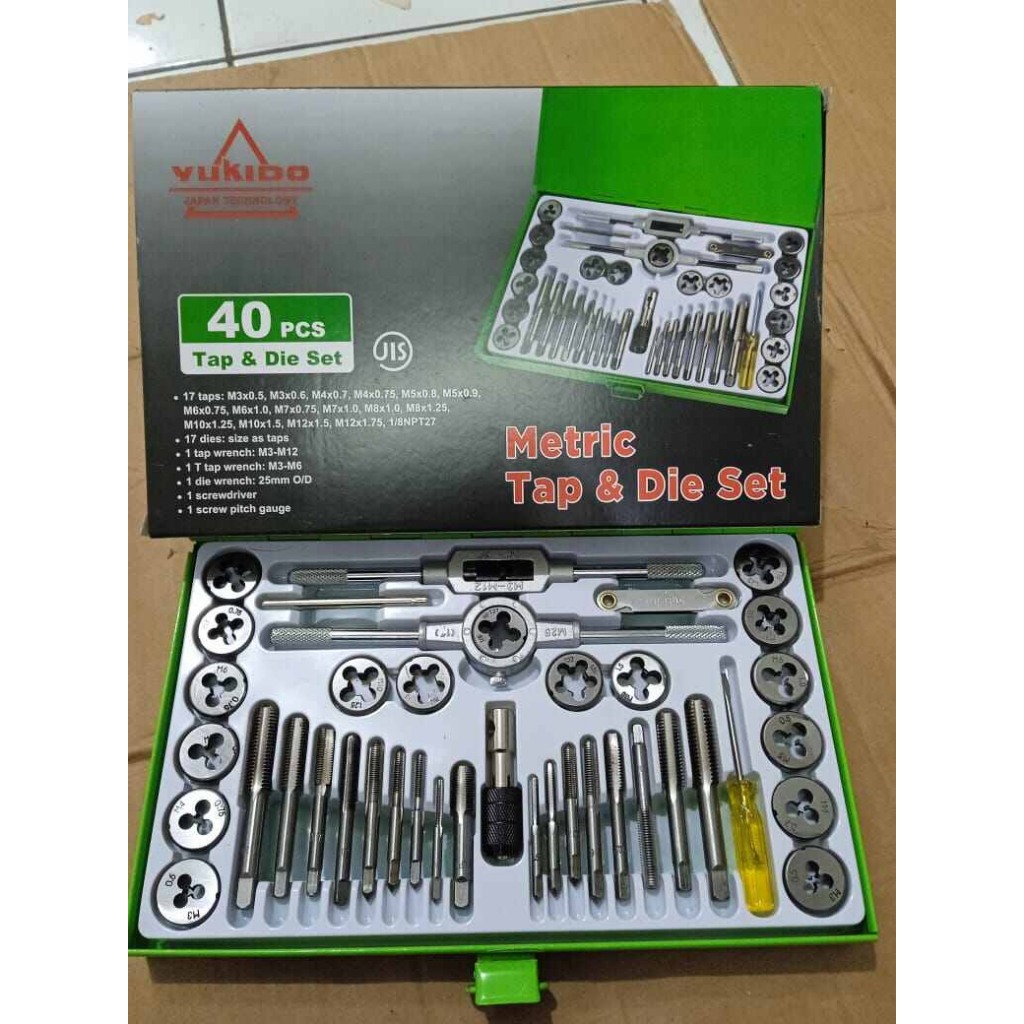 Jual PAKET ALAT TAP BAUD SET Hand Taps and Dies Set TEKIRO 40 PCS ...