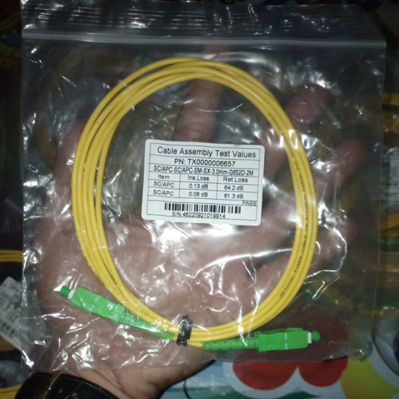 Jual Patchcord Fiber Optik Patchore SC APC hijau ke hijau | Shopee Indonesia