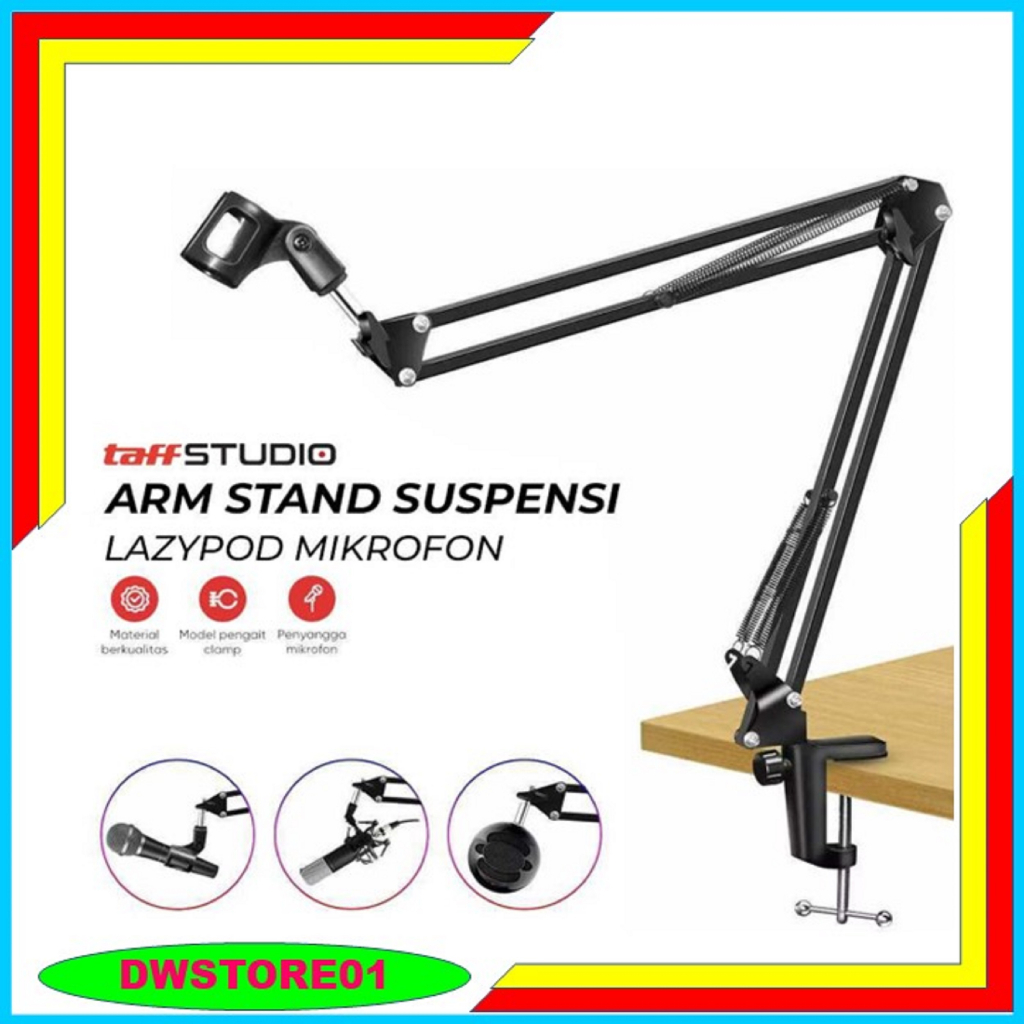 Jual stand mikrofon mic karaoke arm suspensi lazypod stan microphone ...