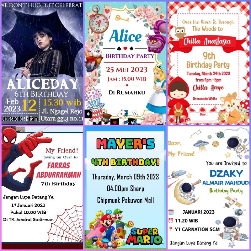 Jual (Baca Deskripsi) Undangan Ulang Tahun Ultah Invitation Birthday ...
