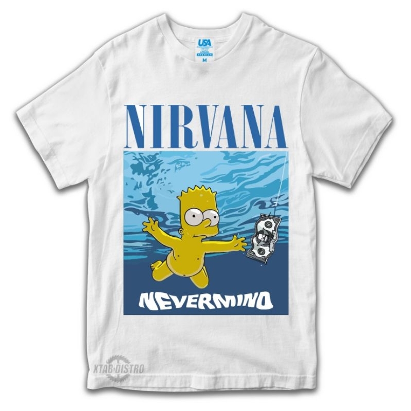 Jual Kaos NIRVANA SIMPSONS PUTIH Premium tshirt kaos band rock metal ...