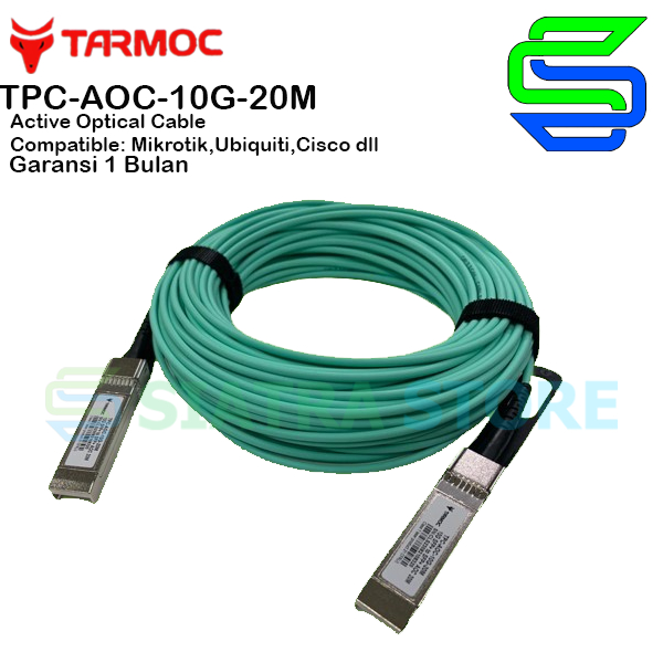 Jual Tarmoc TPC-AOC-10G-20M | SFP+ Active Optical Cable 20 Meter ...