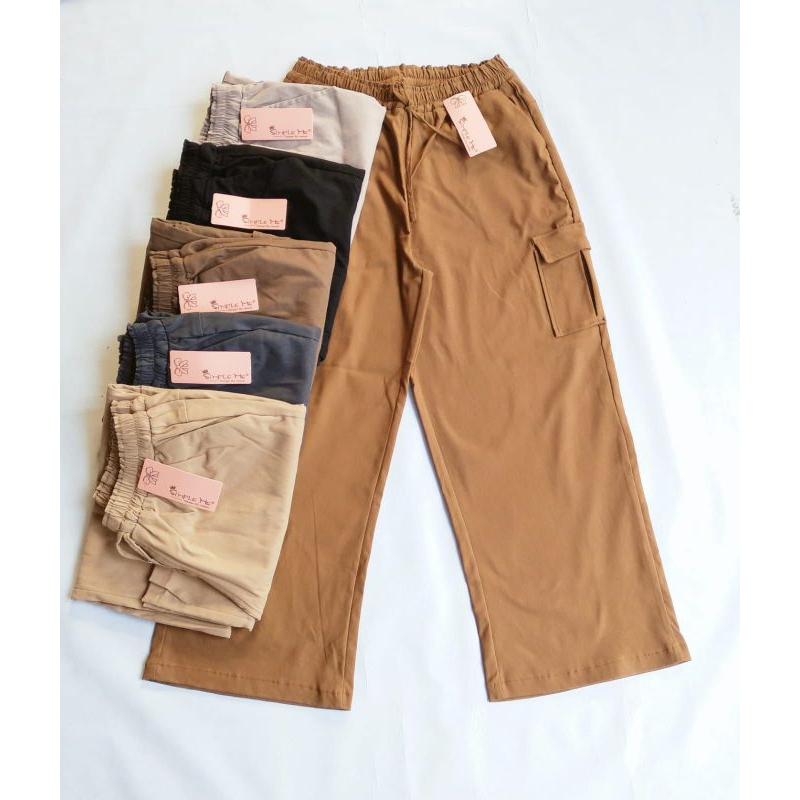 Jual Celana kulot kargo denim simple me | Shopee Indonesia