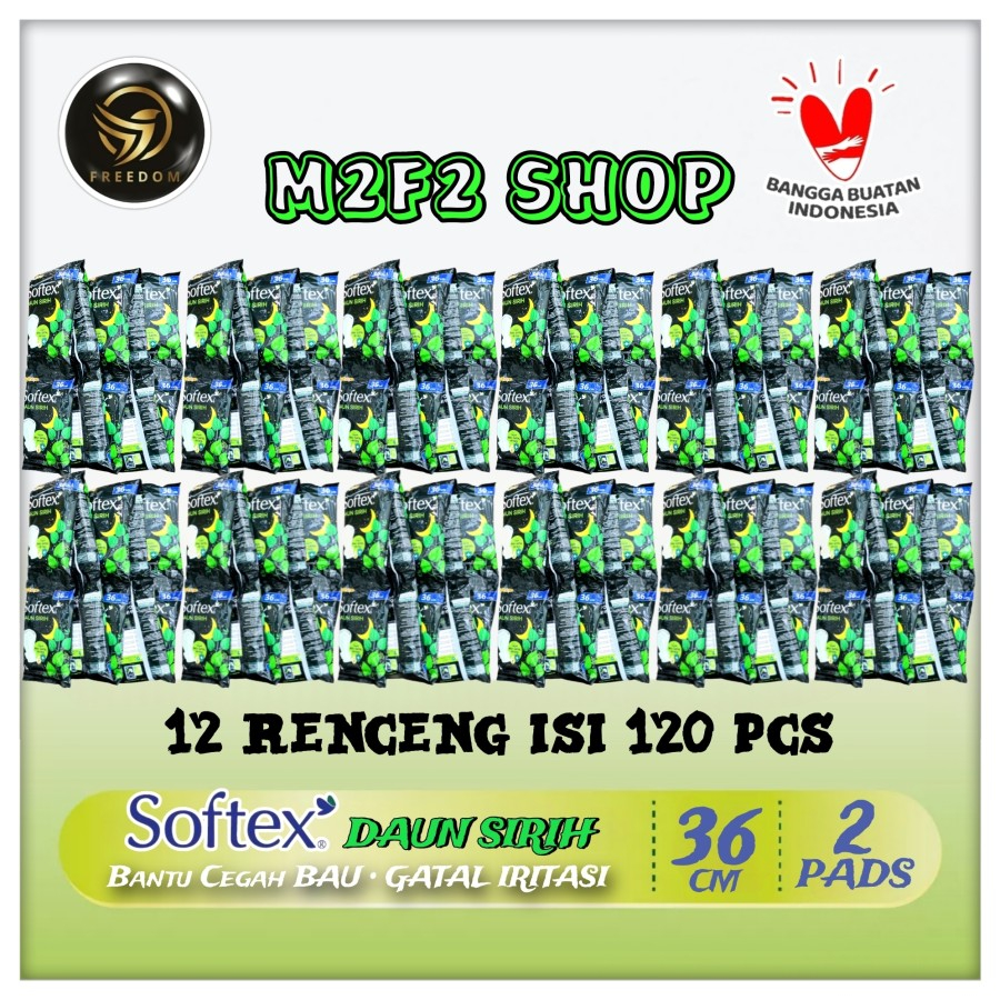 Jual Softex Daun Sirih Pembalut Sachet Isi 2 Pads Wing - 36 cm (Kemasan 12 Renceng) | Shopee ...