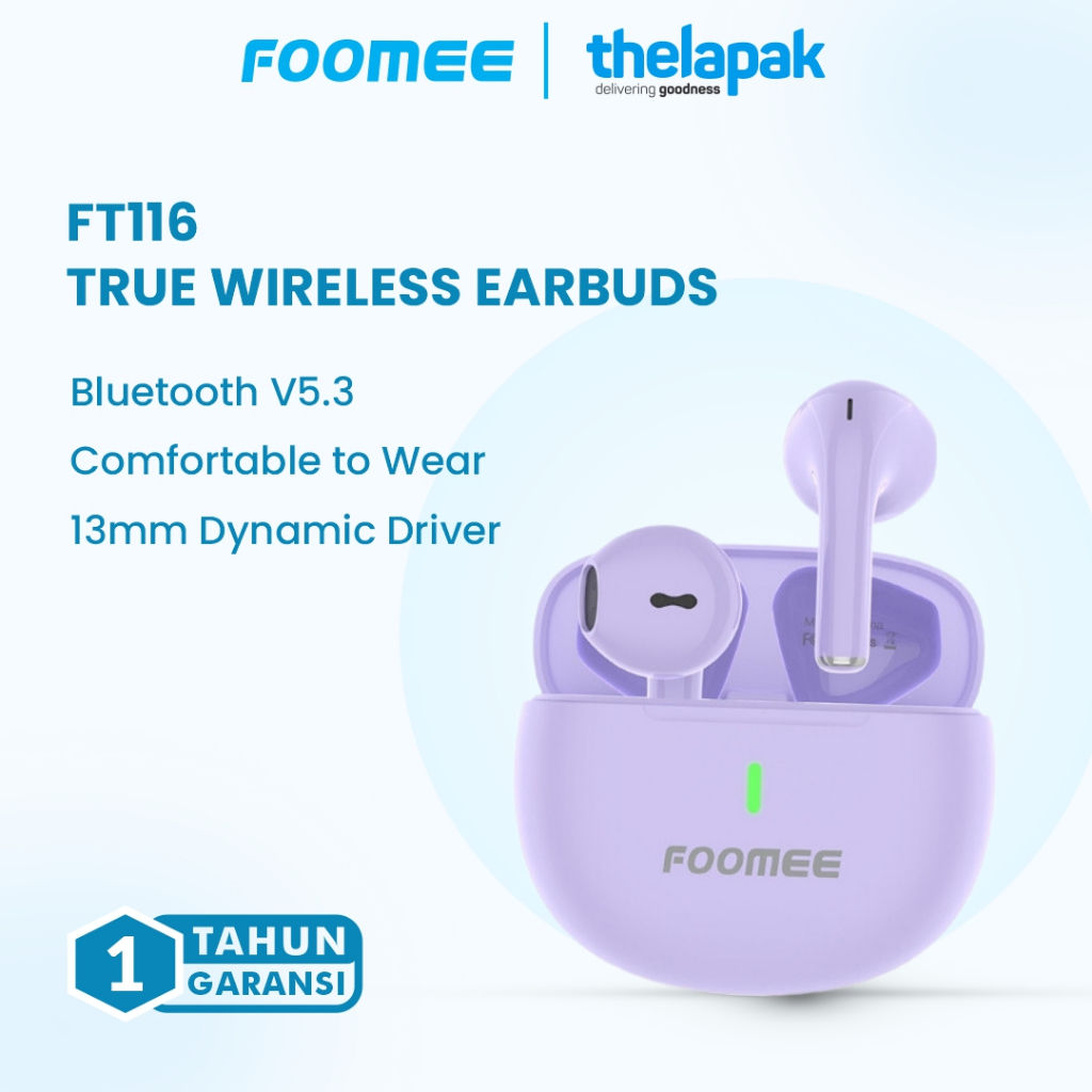 Jual Earphone Bluetooth TWS Foomee FT116 True Wireless Audio Jernih ...