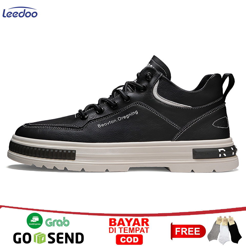 Jual Leedoo Sepatu Casual Pria Original Sneakers Kulit Kerja Shoes ...