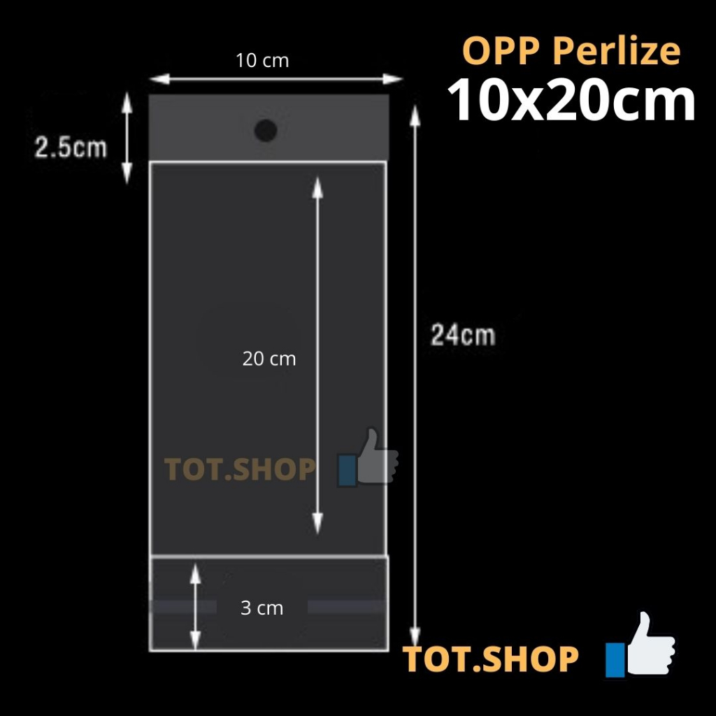 Jual [100-lbr] Plastik OPP Kaca HANGTAG Perlize Gantung Plastik Display ...