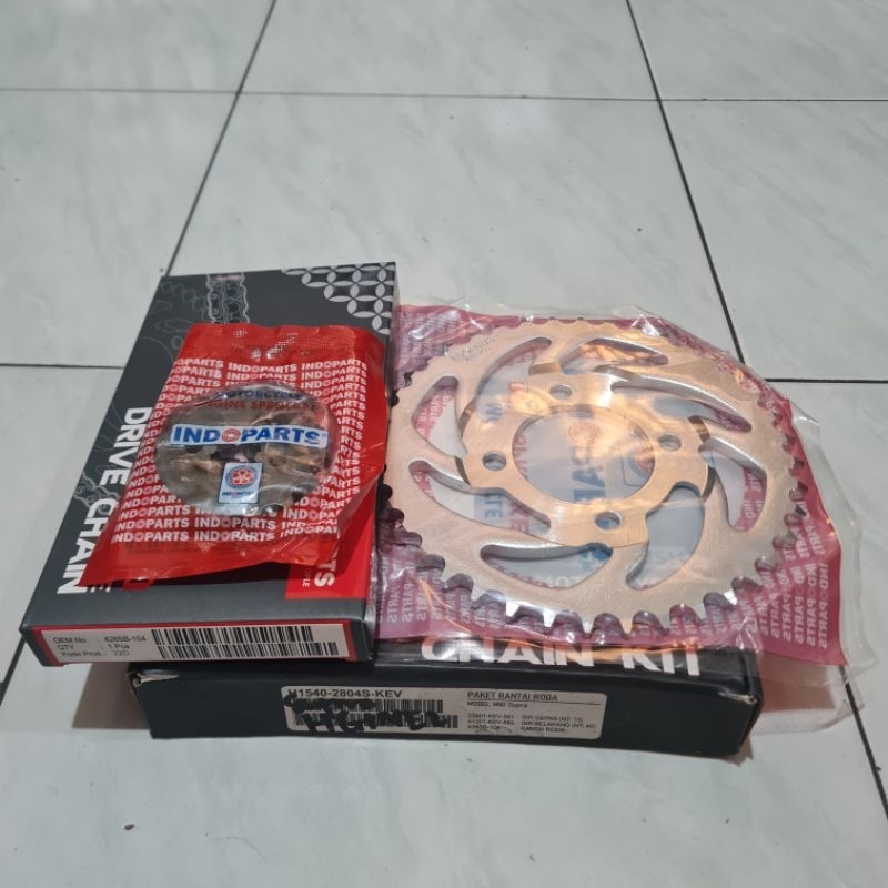Jual 100% ORIGINAL!!! Gear + Rantai Set Supra X Lama Indoparts | Shopee ...