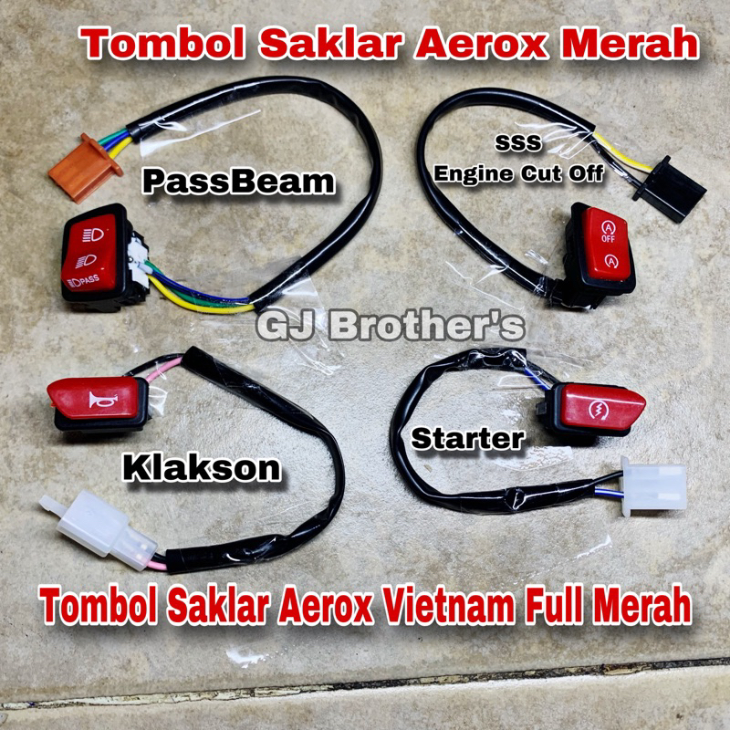 Jual Tombol Saklar Yamaha Aerox 155 Old / NVX Vietnam Full Merah ...