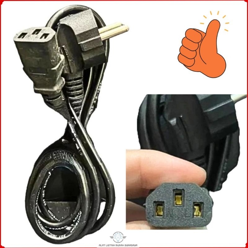 Jual Kabel Power AC Cord/ Kabel Komputer Hitam | Shopee Indonesia