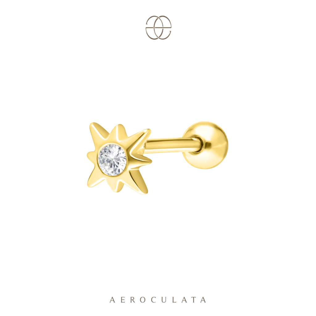 Jual Aeroculata Allula Piercing Tindik Zirconia Perak 925 Sterling Silver Lapis Emas 18k ...