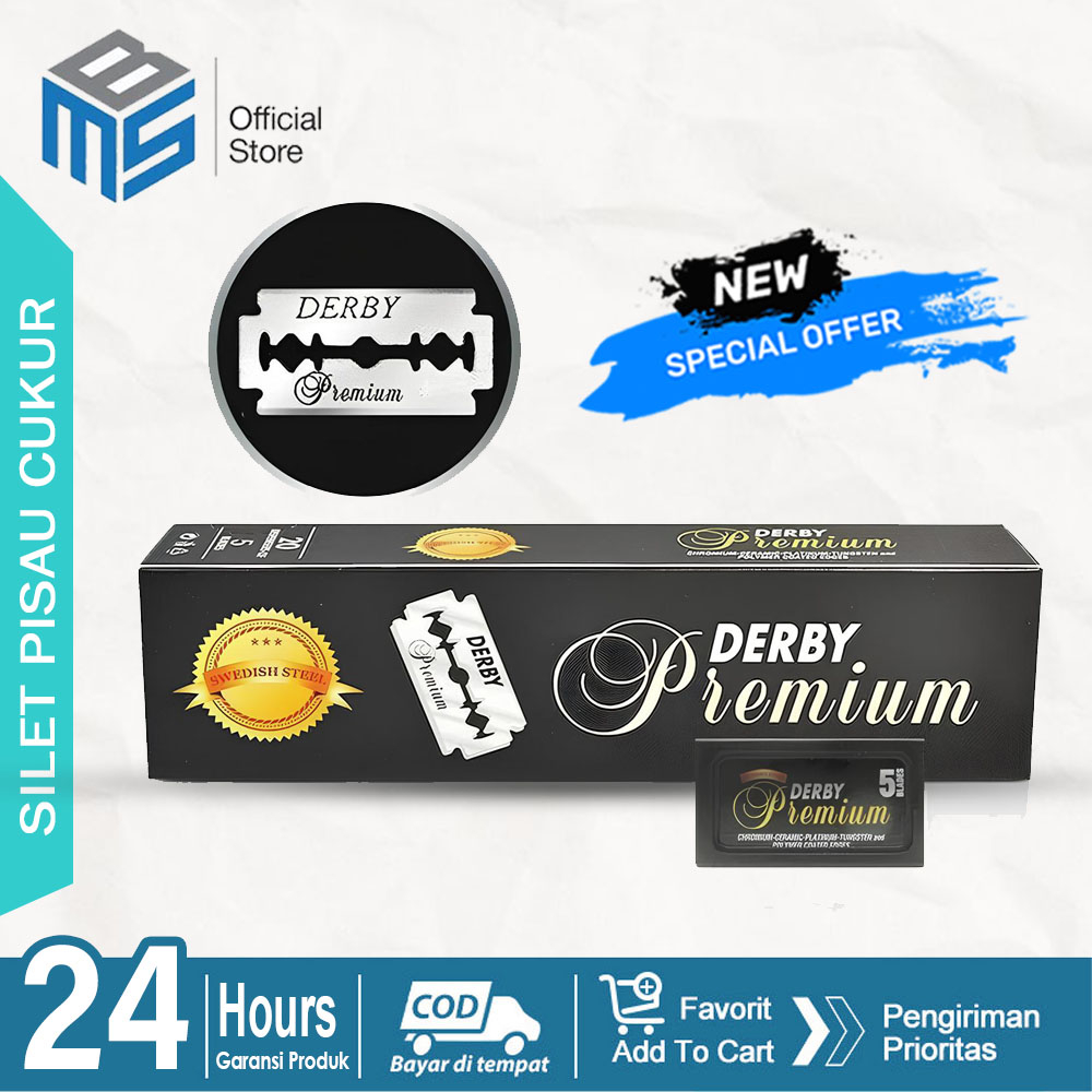 Jual Silet Alat Cukur Rambut Derby Premium Stainless Isi 5 pcs Cukuran Kumis Dan Jenggot Super ...