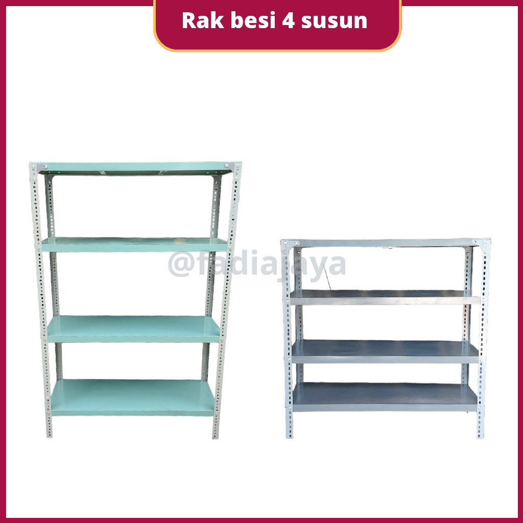 Jual Rak Lemari Besi Siku Lubang 4 Susun Tingkat Gudang Kantor Warung ...