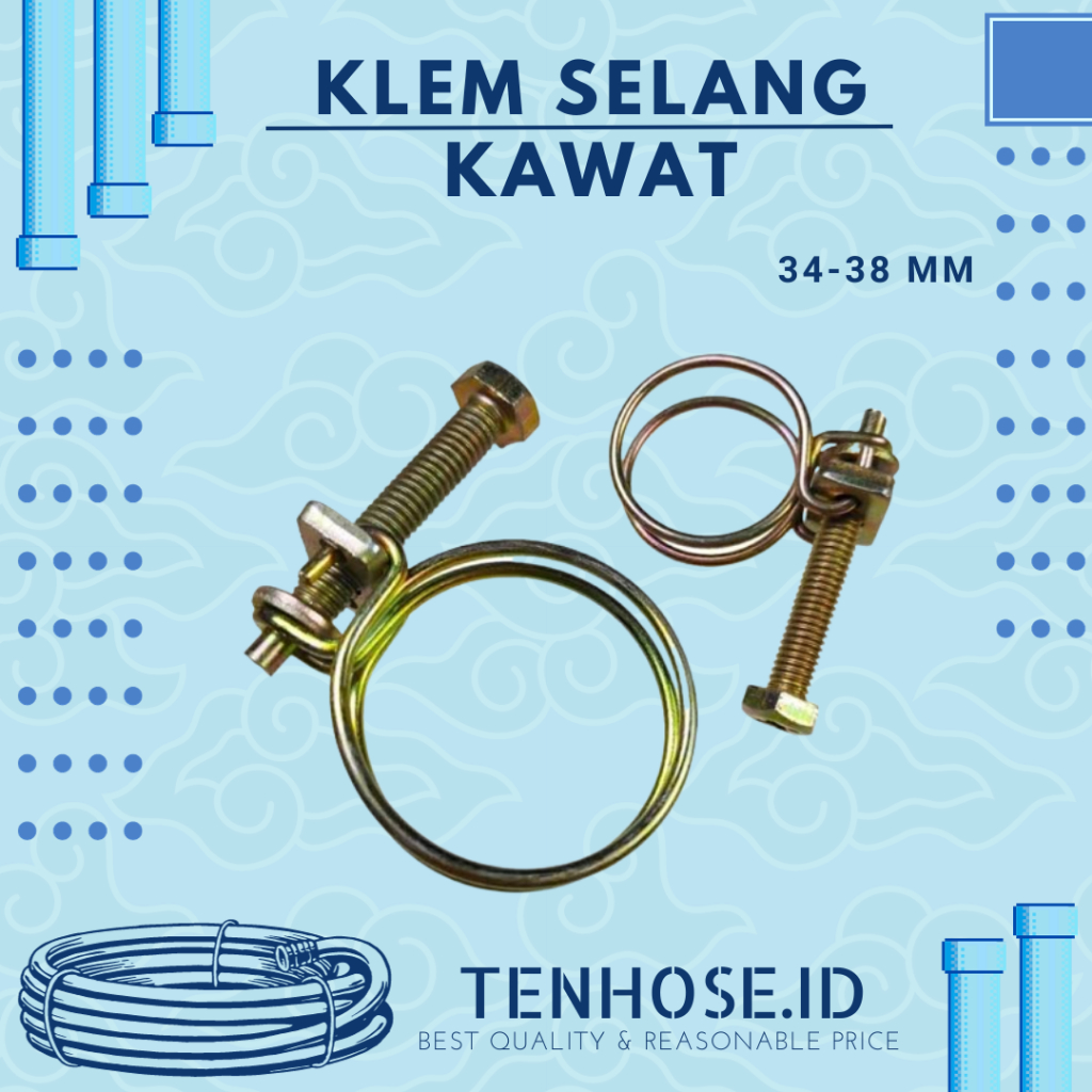 Jual Klem Selang Kawat 34-38 MM Untuk Selang Air, Kawat, dan Spiral ...