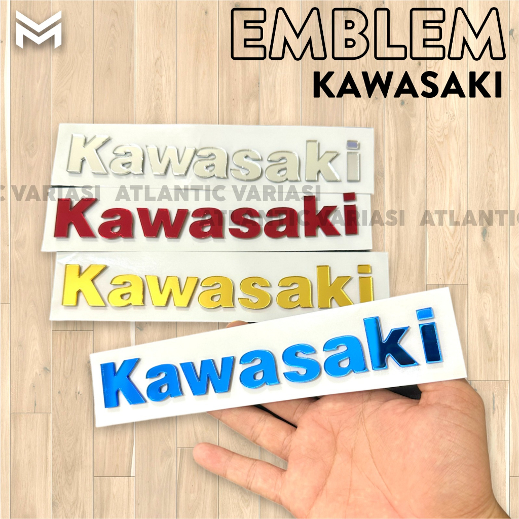 Jual EMBLEM LOGGO KAWASAKI STICKER TEMPEL TIMBUL 3D KAWASAKI SET KANAN ...