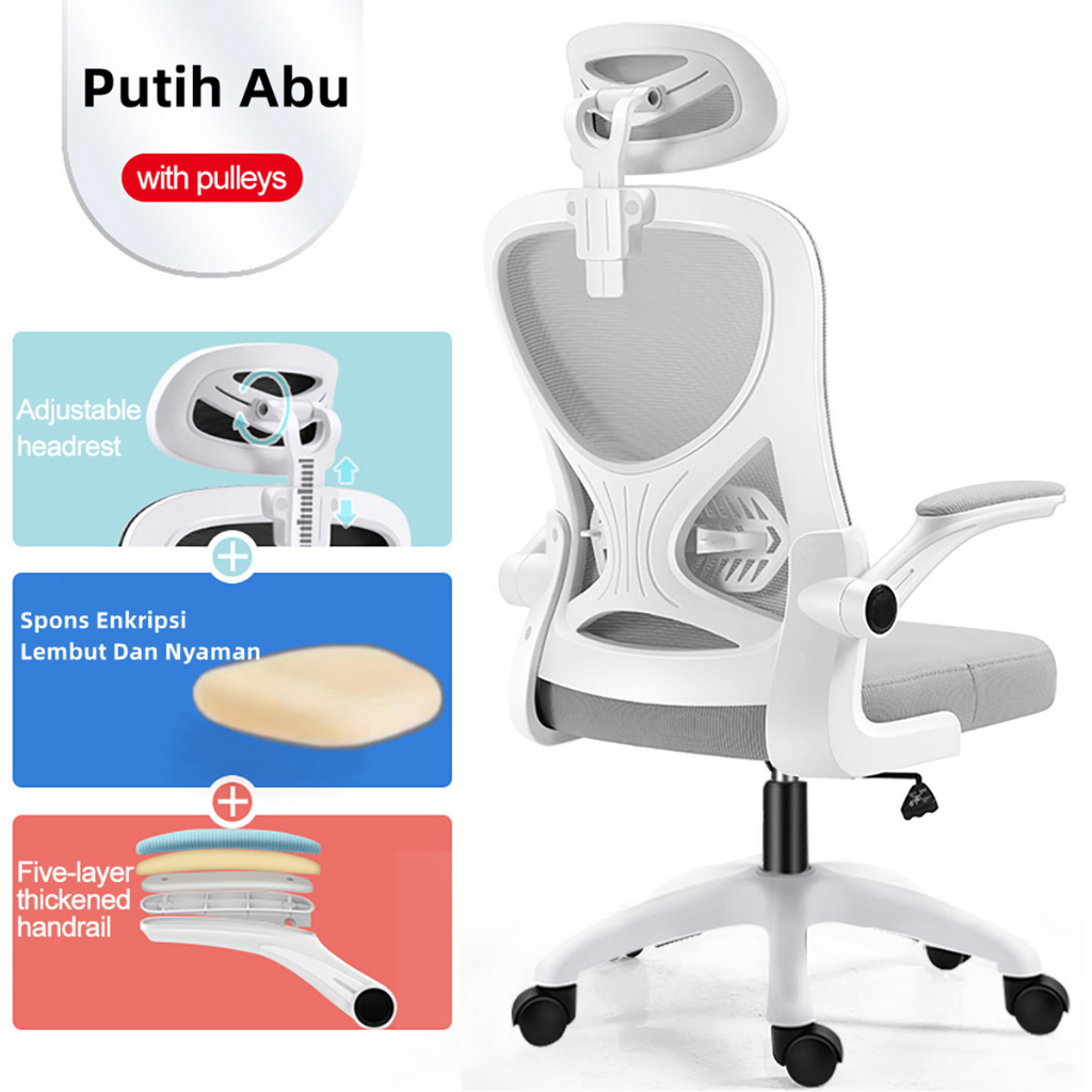 Jual Kursi kantor putar hidrolik multifungsi office chairs Kursi jala ...