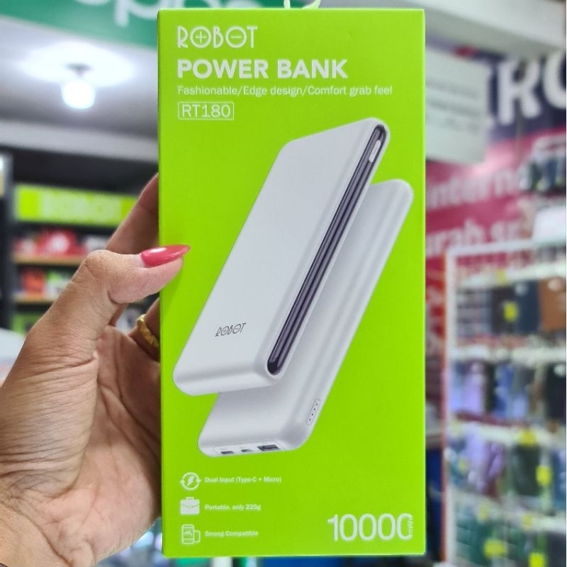 Jual PowerBank ROBOT 10000mAh RT180 Dual Input Port Type C & Micro USB ...
