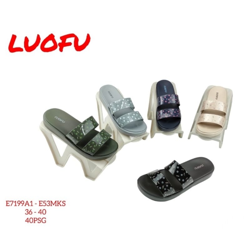 Jual LUOFU 7199 A1 E53 MKS SANDAL SELOP BAN 2 WANITA/SENDAL KOKOP CEWEK ...