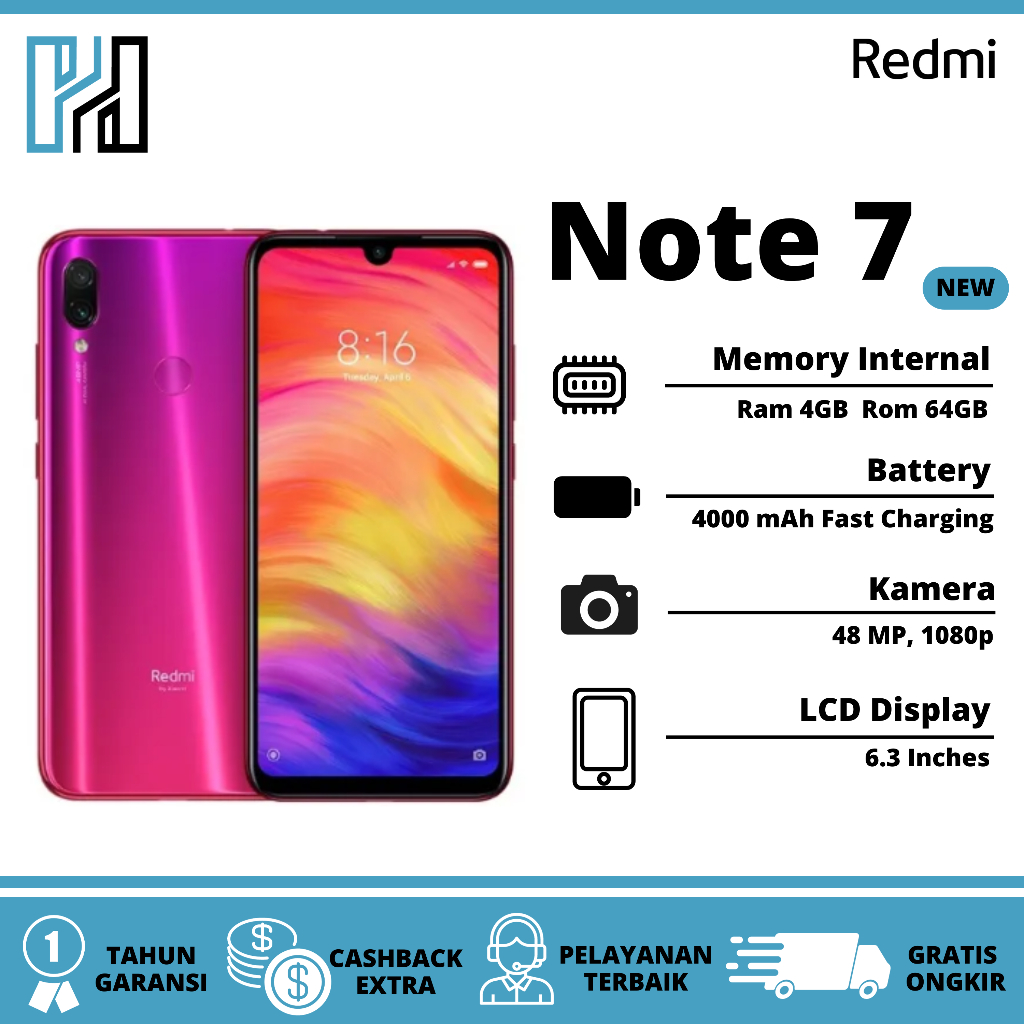 Jual XIAOMI REDMI NOTE 7 PRO RAM 6/64 GB GARANSI 1 TAHUN | Shopee Indonesia