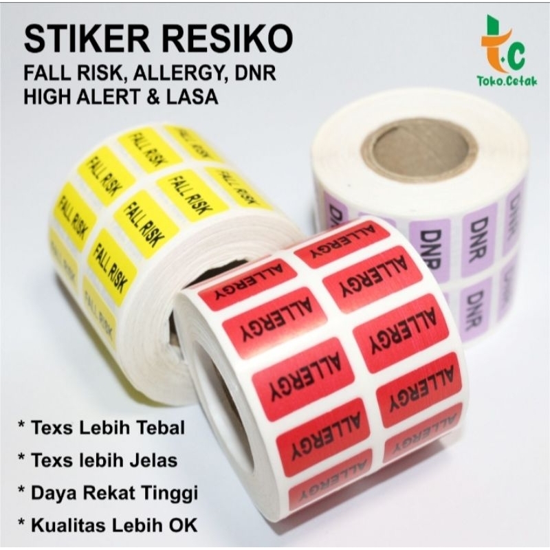 Jual STIKER PENANDA RESIKO PASIEN ISI 2.500 PCS / STIKER PENUNJANG ...