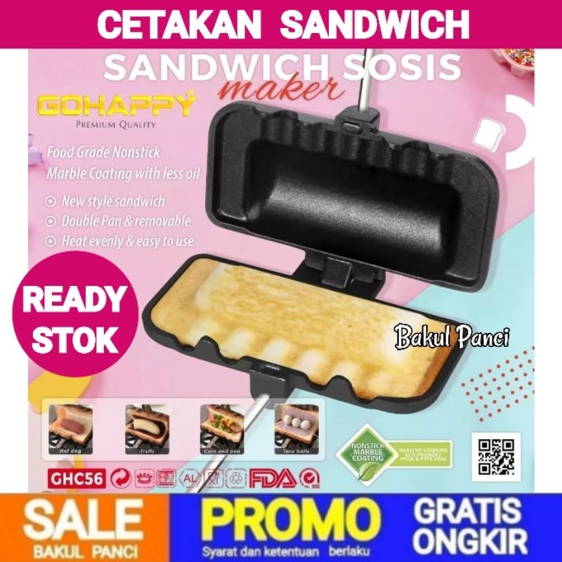 Jual GOHAPPY CETAKAN SANDWICH SOSIS HOTDOG MAKER - GRILL PAN PEMANGGANG ...