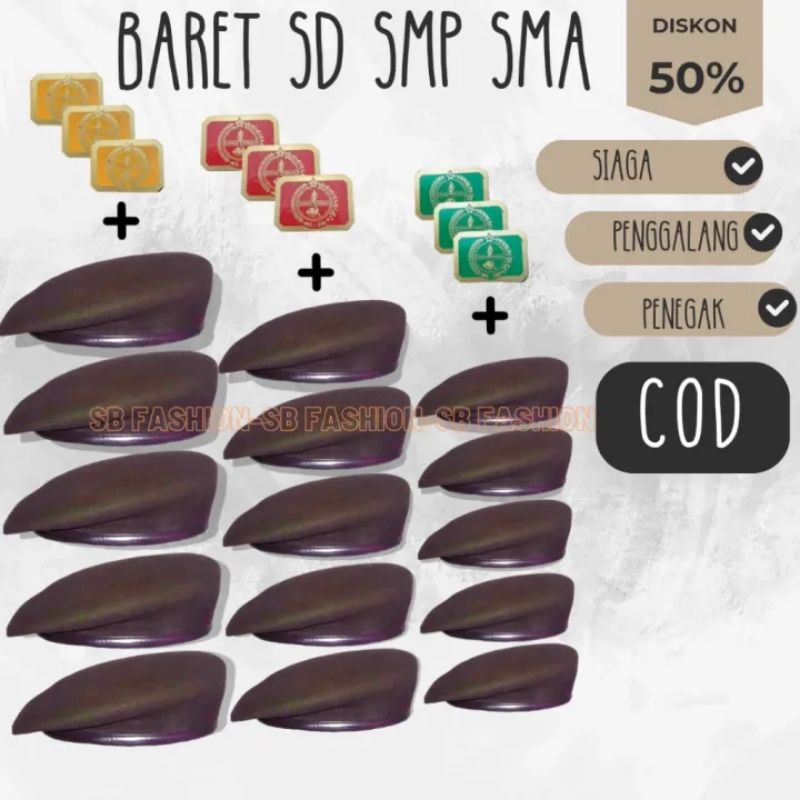 Jual topi baret Pramuka anak laki laki putra siaga penegak penggalang ...