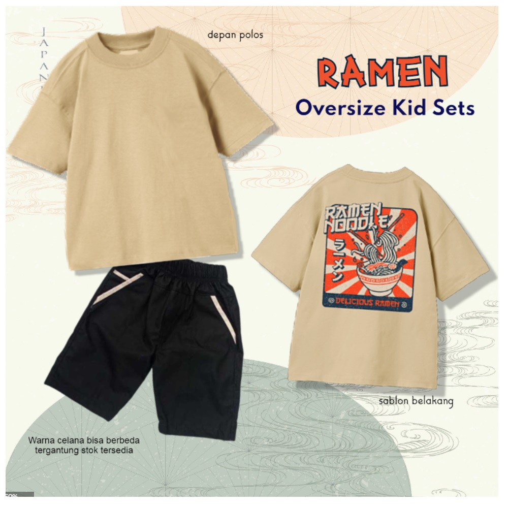 Jual Pakaian Anak cowok Oversize Motif Ramen Baju Anak Laki-laki Kaos ...