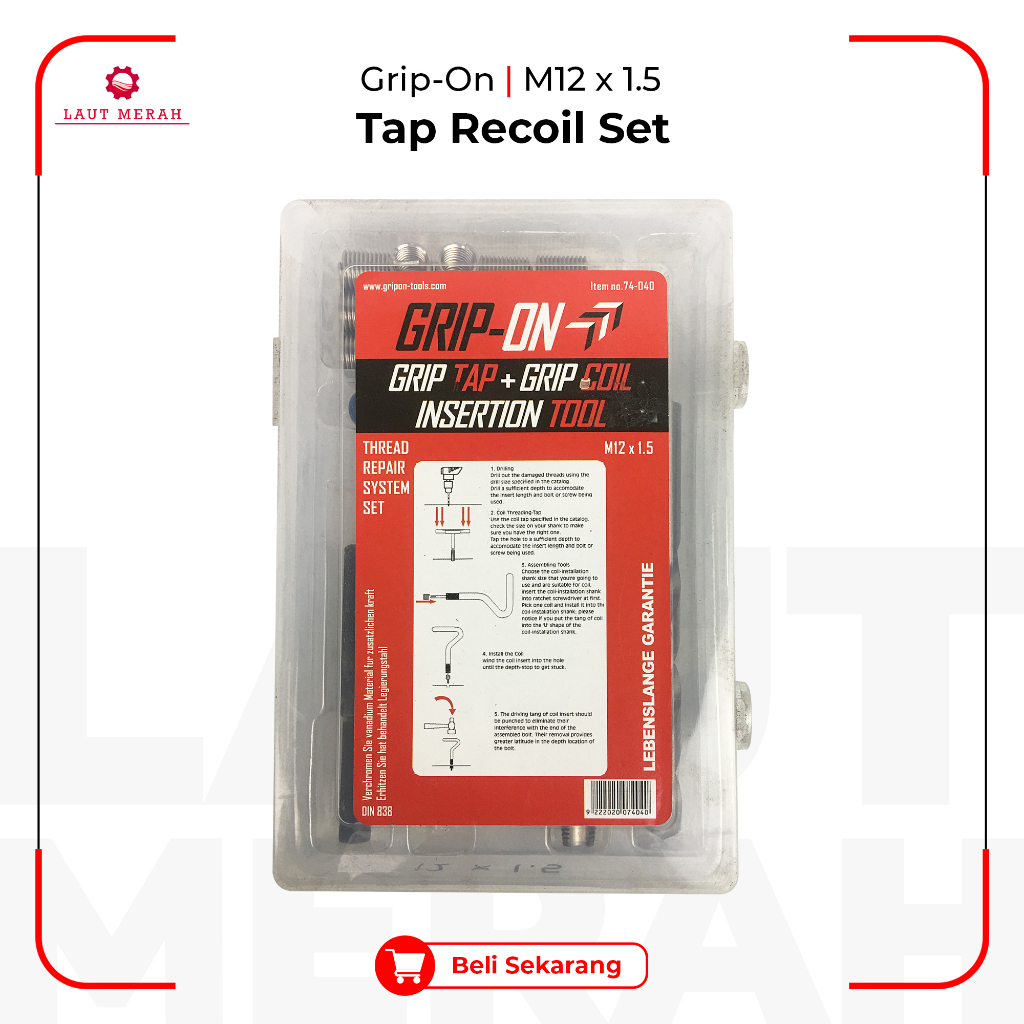 Jual GRIP ON 74-040 Thread Repair System Set M12 x 1.5 - AlatTambah ...