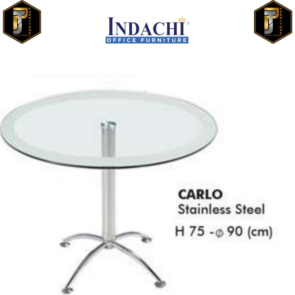 Jual Meja Kaca Tempered/Meja Kaca Stainless/ Indachi Carlo Murah ...