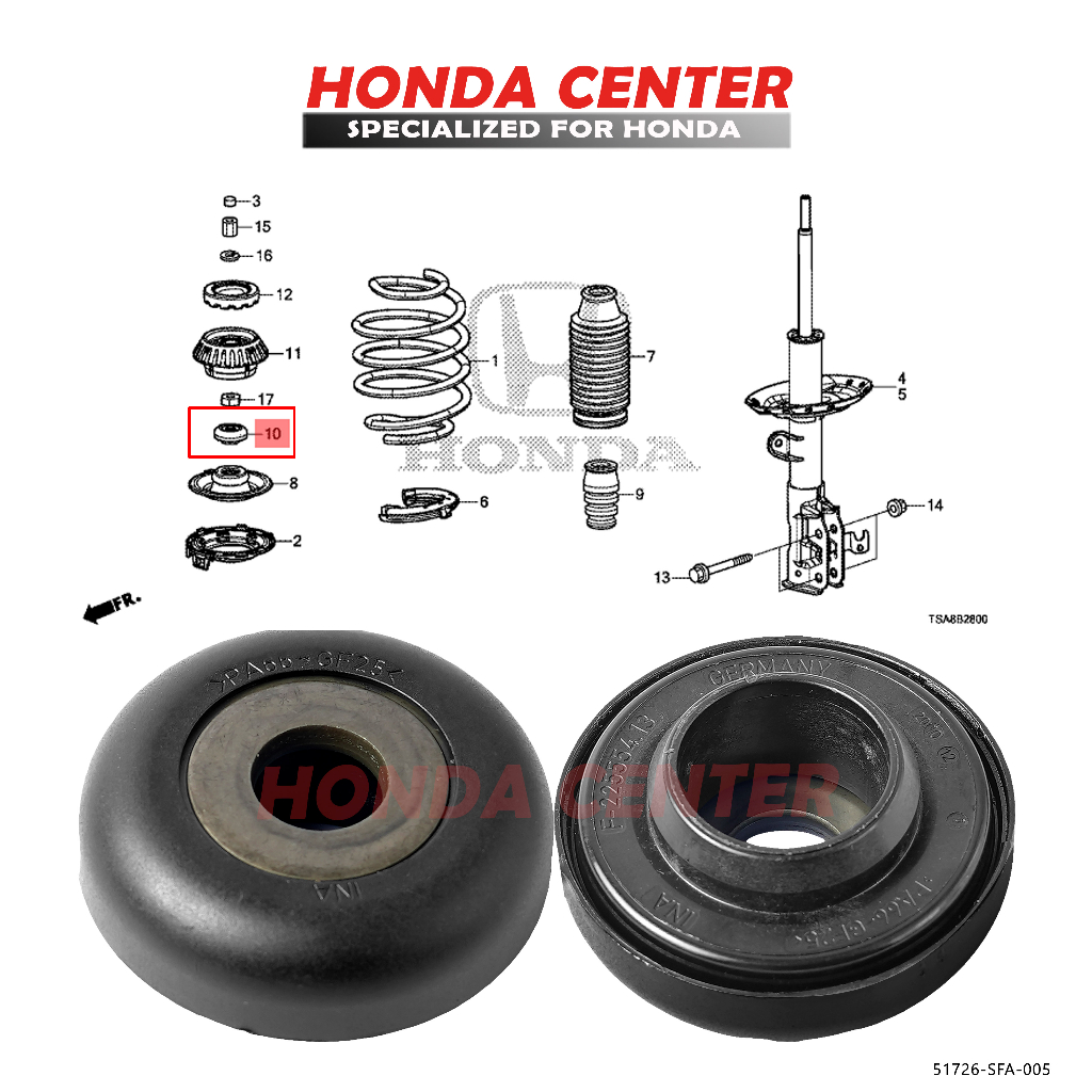 Jual Bearing Laher Support Shock Skob Depan Honda Jazz City Brio Brv ...