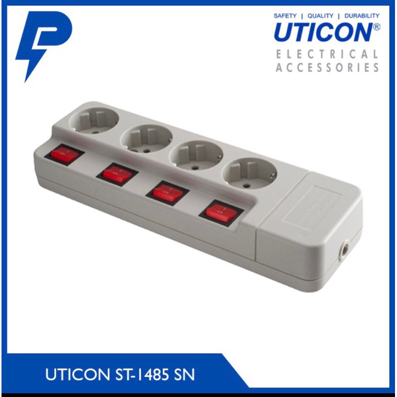 Jual TERMINAL UTICON 4 LUBANG/ STOPKONTAK UTICON 4LUBANG MASING MASING SAKLAR ST-1485SN | Shopee ...