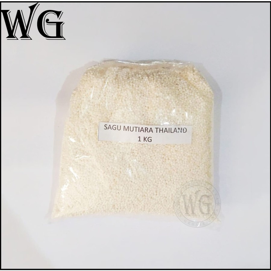 Jual Bahan Dasar Bahan Pokok Sagu Mutiara Thailand1000 Gram | Shopee ...