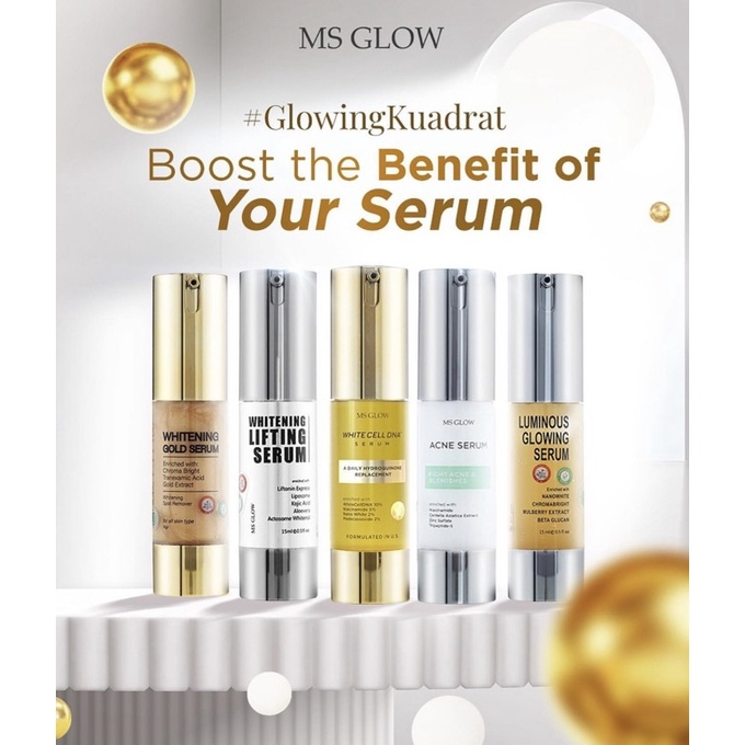 Jual Luminous glowing serum ms glow/ whitening booster msglow / lifting ...