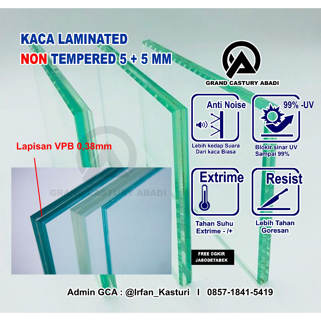 Jual Kaca Laminated Non Tempred - Kaca Double polos Clear Akuarium ...