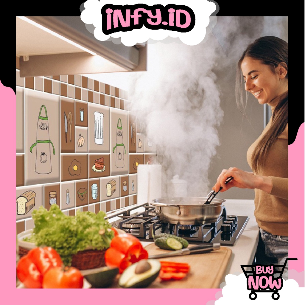 Jual INFY - Stiker Dapur Anti Panas 60CM X 90CM Tahan Panas Waterproof ...