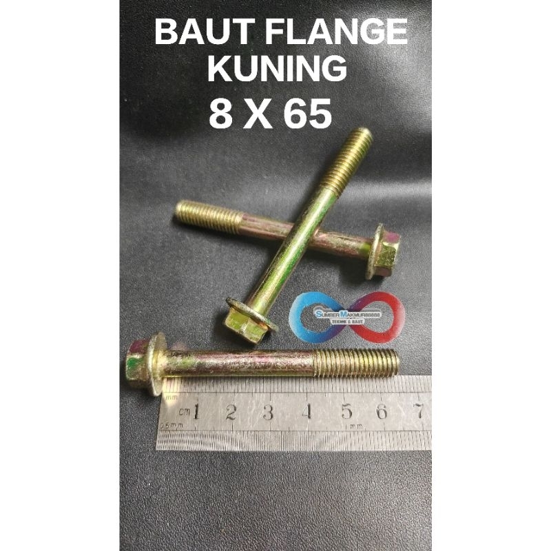 Jual BAUT FLANGE KUNING / BAUT TOPI 8×65 | Shopee Indonesia