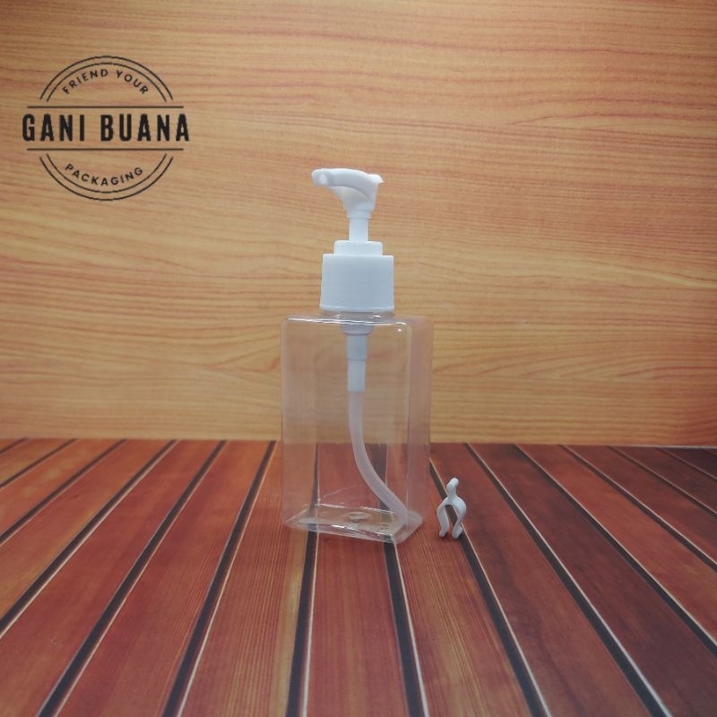 Jual BOTOL PUMP 100ML KOTAK/BOTOL BOKO 100ML KOTAK TUTUP PUMP PUTIH CLIP/BOTOL PUMP PET 100ML ...